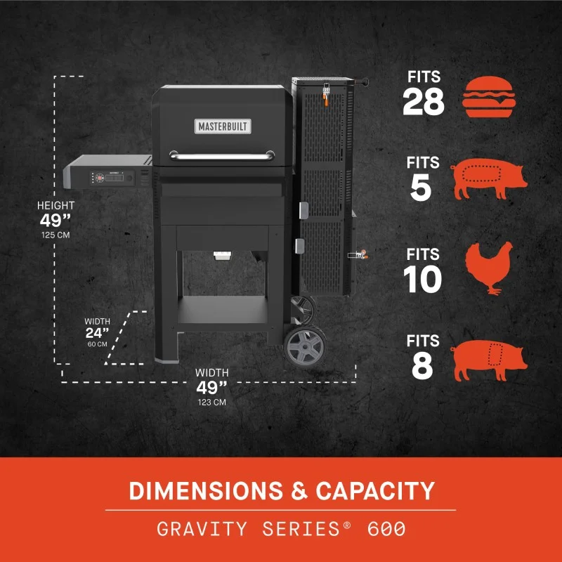 Masterbuilt Gravity Series 600 Rotisserie Pack Digital Charcoal grill