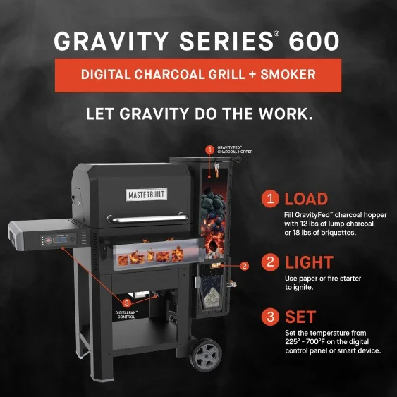 Masterbuilt Gravity Series 600 Starter Pack Digital Charcoal grill