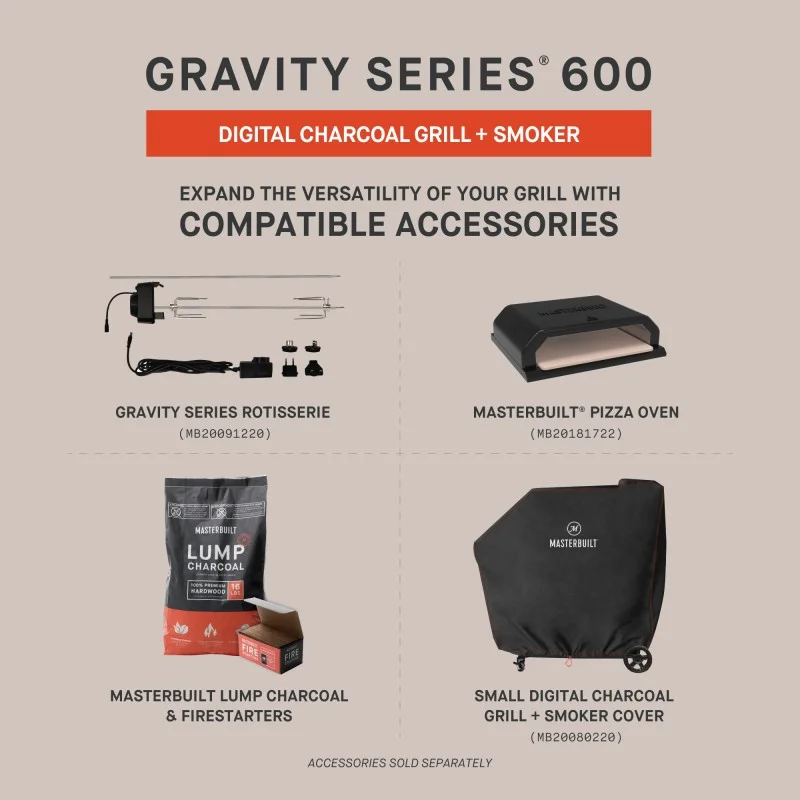 Masterbuilt Gravity Series 600 Starter Pack Digital Charcoal grill